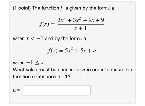 solved 1 point the function f is given by the formula f r