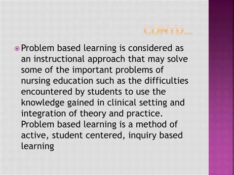 Problem Based Learning Nursing Education PPTX Educational Assessment Education