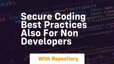 Secure Coding Best Practices Also For Non Developers Youtube