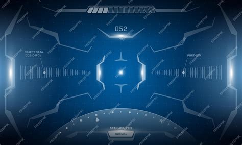 Vr Hud 미래형 인터페이스 사이버 펑크 화면 디자인 공상 과학 가상 현실 시뮬레이터 기술 뷰 헤드 업 디스플레이 하이테크 Gui Ui 디지털 대시보드 패널 벡터 개념