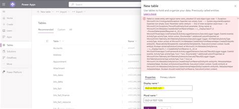 Solved Create Table Bug Create A Dataverse Table For The Page 2