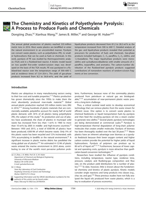 The Chemistry And Kinetics Of Polyethylene Pyrolysis A Process To Produce Fuels And Chemicals