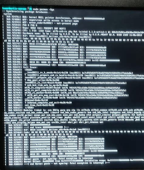 Kernel Panic On Pacman Syu R Artixlinux