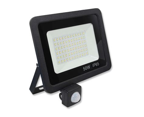 W With PIR LED Floodlight Black Casing Low Energy Supermarket