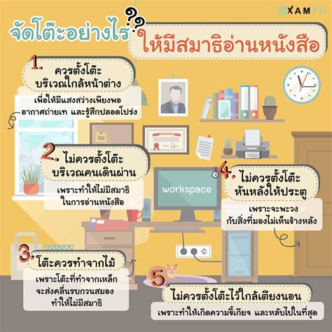 Examth จัดโต๊ะอย่างไร ให้มีสมาธิอ่านหนังสือ Examth