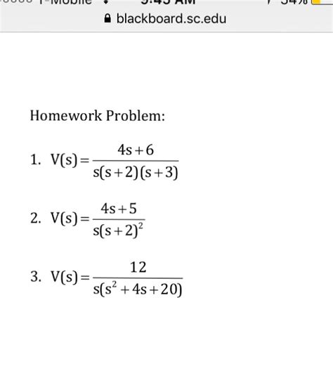 solved for each problem use the table of laplace transforms