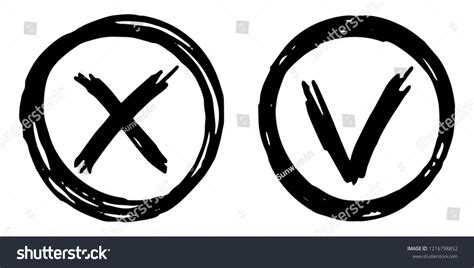 Tick Cross Vector Check Marks Icons Stock Vector Royalty Free 1216798852 Shutterstock
