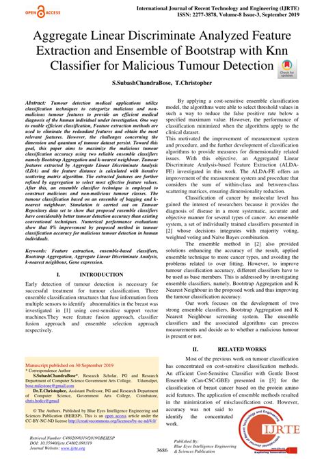Pdf Aggregate Linear Discriminate Analyzed Feature Extraction And