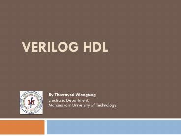 PPT Verilog HDL PowerPoint Presentation Free To View Id YjBiN
