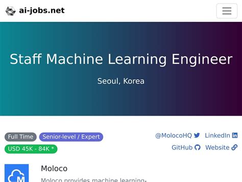 Hiring Staff Machine Learning Engineer In Seoul Korea Raimljobs