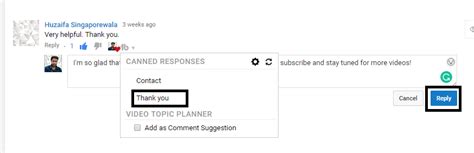 How To Reply With Pre Written Comments In Youtube Amarindaz