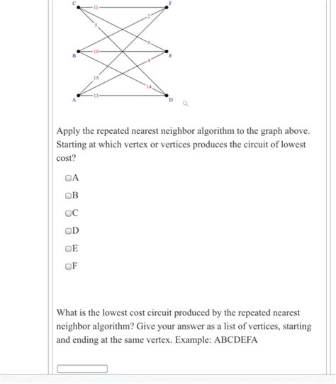 Solved D E F A Find Any Hamiltonian Circuit On The Graph
