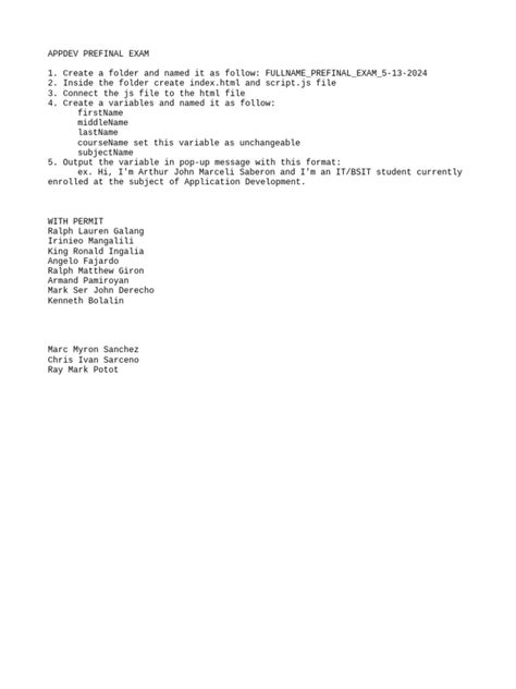 Appdev Prefinal Exam Pdf