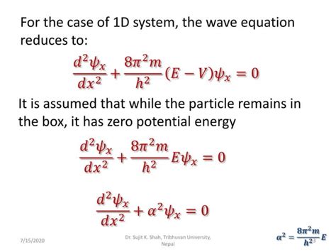 Particle In 1 D Box PPTX