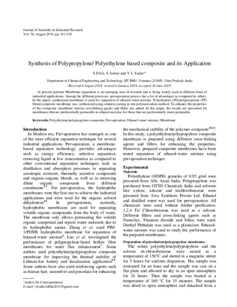 Pdf Synthesis Of Polypropylene Polyethylene Based Composite And Its