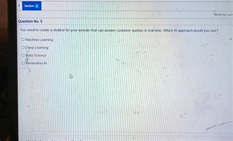 Section 1 Marks For Corr Question No 5 You StudyX