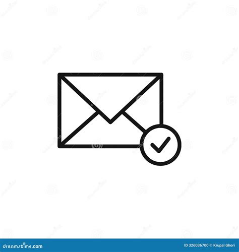 Check Message Icon Black And White Vector Outline Sign Cartoondealer