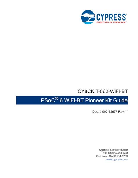 PDF CY CKIT WiFi BT PSoC WiFi BT Pioneer Kit GuidePSoC WiFi BT Pioneer Kit Guide Doc