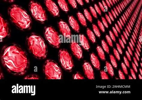 4k 3d Perspective Futuristic Red Energy Circle Tile Pattern Screen