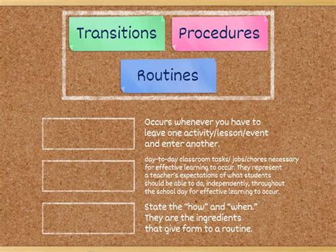 matching definitions routine procedure and transition une las parejas