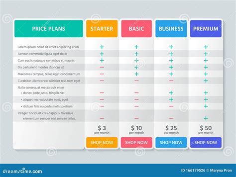 Comparison Chart Design Inspiration