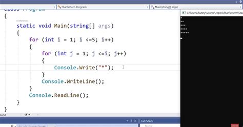 print star pattern in c for loop