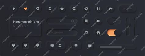 premium vector dark user interface elements for mobile app ui icons