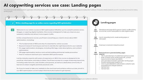 Ai Copywriting Services Use Case Landing Pages Ai Copywriting Tools Ai