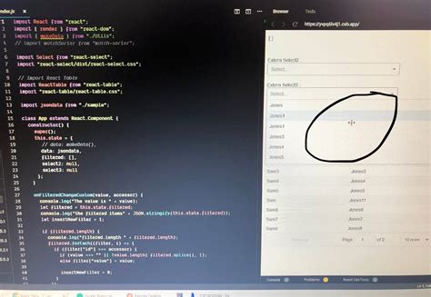 Javascript React Select Dropdown Values Interfering With React Table