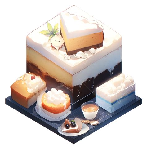 맛있는 케이크 삽화의 그룹 케이크 음식 미식가 음식 Png 일러스트 및 이미지 에 대한 무료 다운로드 Pngtree