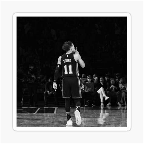 Trae Young Black White Sticker For Sale By Aya Design Redbubble