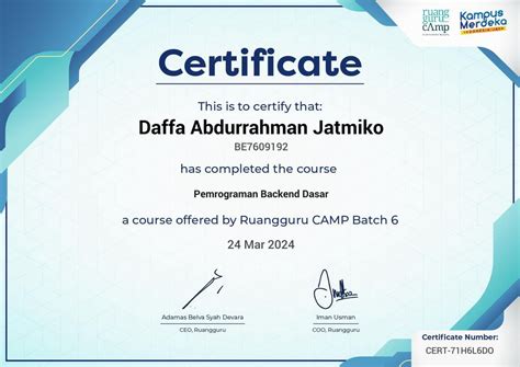 Daffa Abdurrahman Jatmiko Backend Developer At Pt Arga Bumi Indonesia