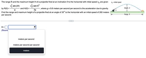 Solved The Range R And The Maximum Height H Of A Projectile Chegg