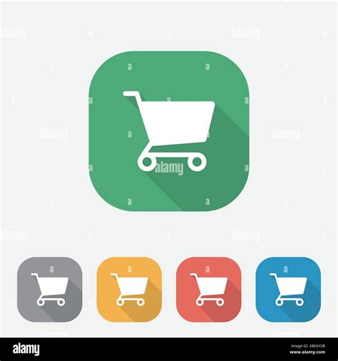 Buy Shop Icon Shopping Cart Flat Icon Colourful Button Square Vector Sign With Shadow Effect