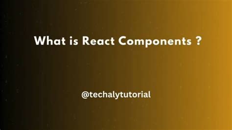 React Tutorial What Is React Components Youtube