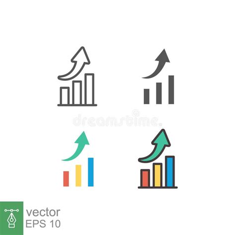 Increase Arrow And Data Statistic In Report Financial Bar Chart Show Business Progress Stock