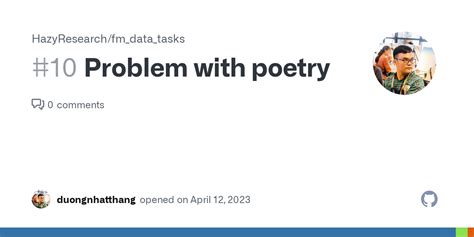problem with poetry · issue 10 · hazyresearch fm data tasks · github