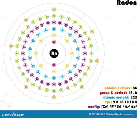Infographic Of The Element Of Radon Stock Vector Illustration Of