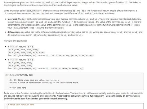 Solved Assume You Are Given Two Dictionaries D1 And D2