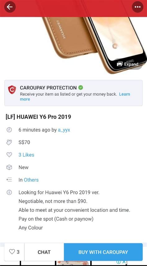 Huawei Y6 Pro Selling For Up To S 180 On Carousell Mothership SG News From Singapore Asia