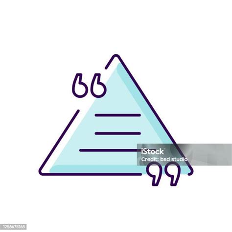 따옴표 블루 Rgb 색상 아이콘 삼각형 채팅 거품 삼각형에 대한 스톡 벡터 아트 및 기타 이미지 삼각형 인용 부호 개념