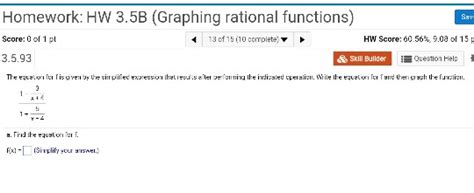 Solved Homework Hw 3 5b Graphing Rational Functions