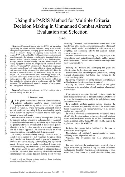 Pdf Using The Paris Method For Multiple Criteria Decision Making In