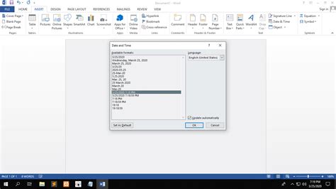 How To Insert Date In Word Documents Office