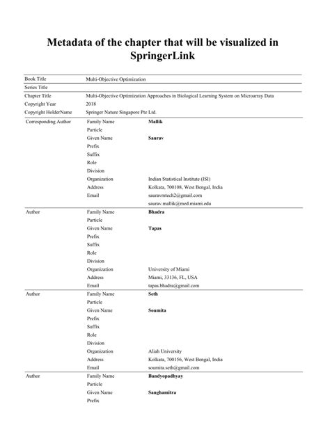 Pdf Multi Objective Optimization Approaches In Biological Learning System On Microarray Data