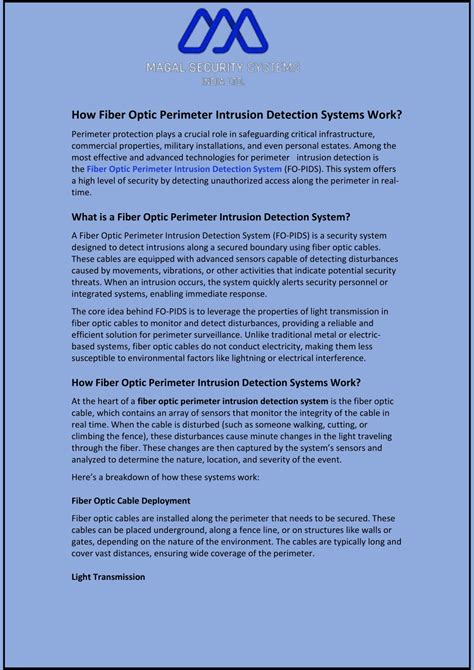 Ppt How Fiber Optic Perimeter Intrusion Detection Systems Work Powerpoint Presentation Id