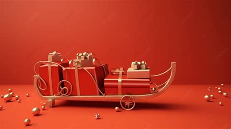 선물 상자로 장식된 활기 넘치는 크리스마스 썰매 놀라운 3d 그림 황금 선물 현재 선물 배경 일러스트 및 사진 무료 다운로드 Pngtree