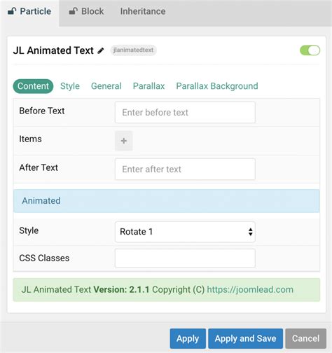 Animated Text Particle JoomLead