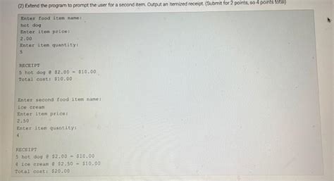 solved 2 13 week 1 program food receipt note when accuracy