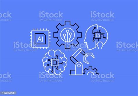 machine learning related line banner design connection robotics